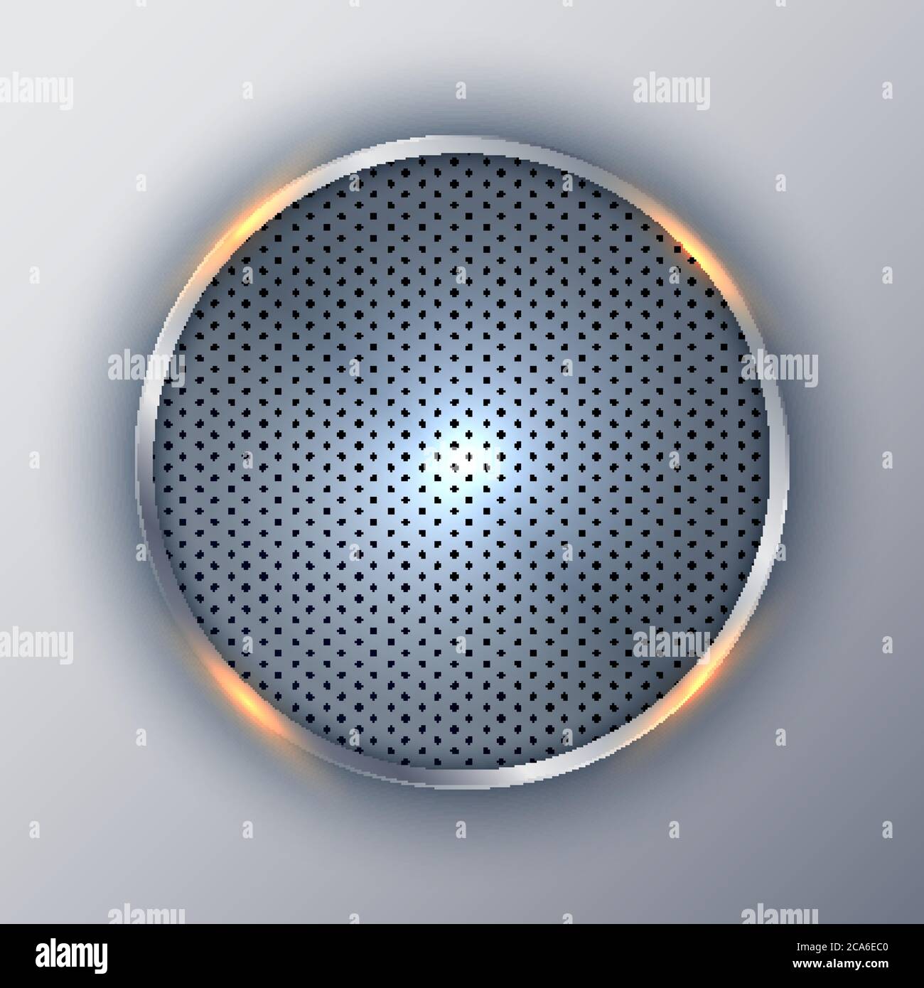 Abstract elegant circle metallic round silver frame on white background ...