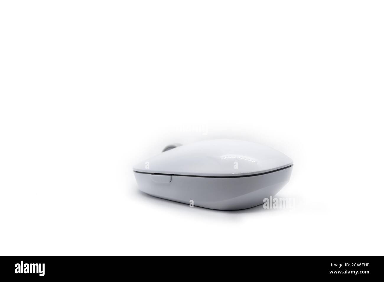 Close up of a white shiny computer mouse against white background Stock ...