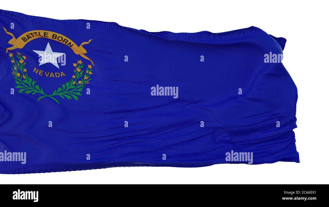 Nevada Flag isolated on white background. 3d illustration Stock Photo ...