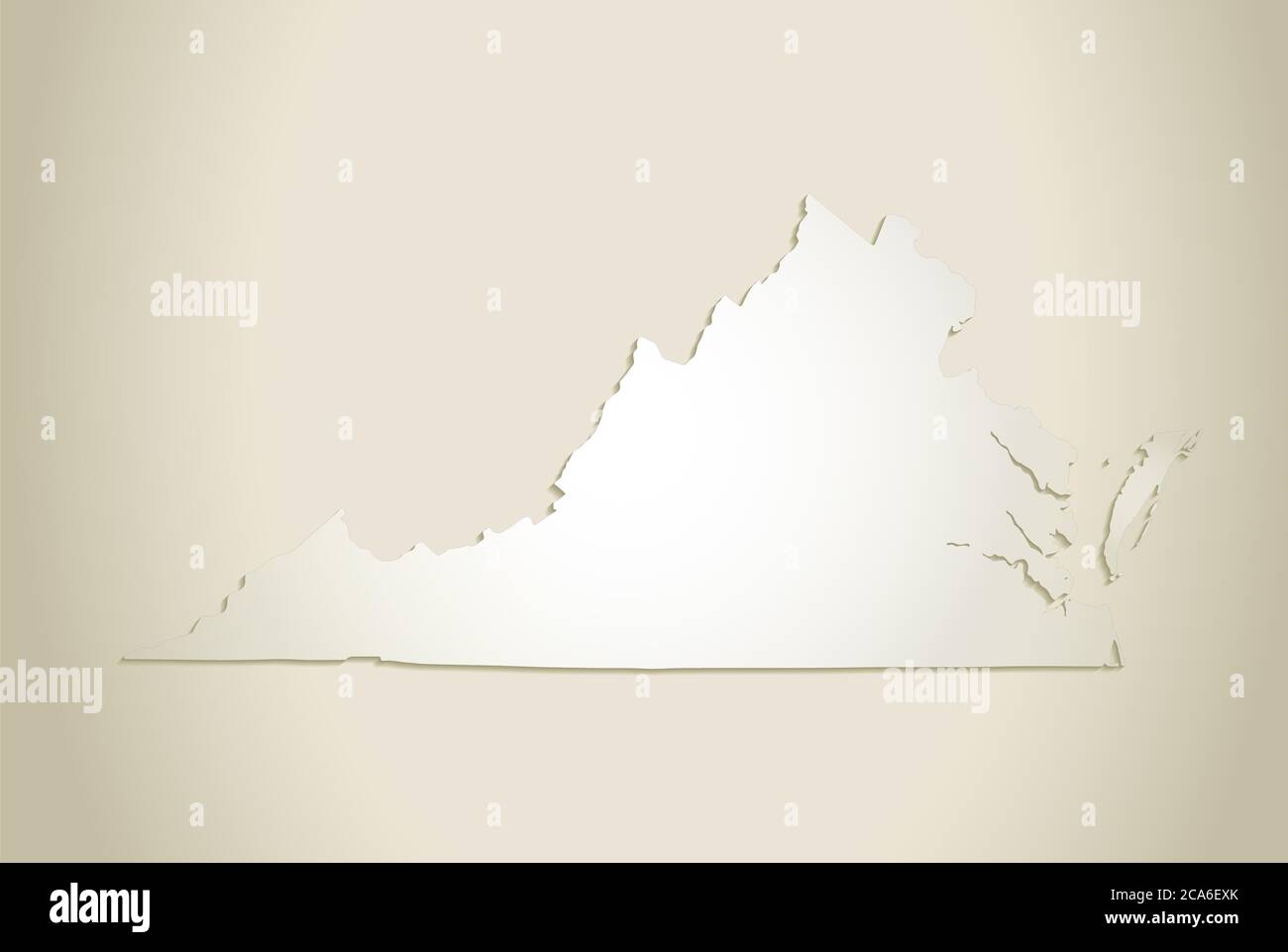 Virginia map, old paper background blank Stock Photo - Alamy