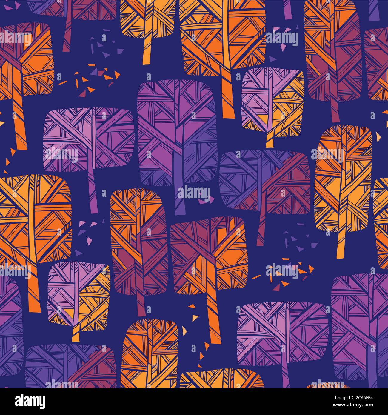 Bright vivid autumn park tree seamless pattern for background, fabric ...