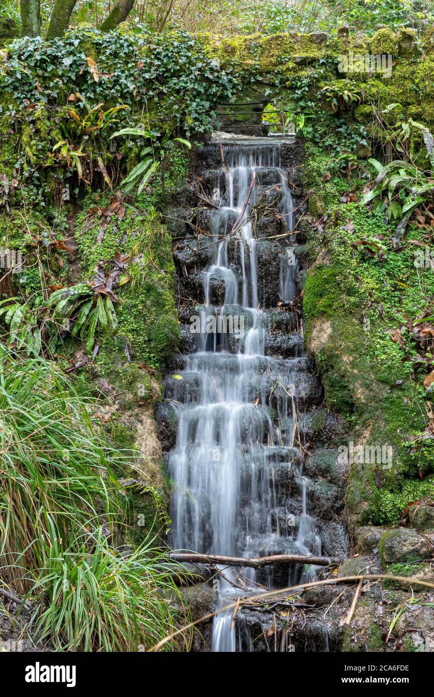 Long exposure of a waterfall in Ninesprings country park in Yeovil in ...