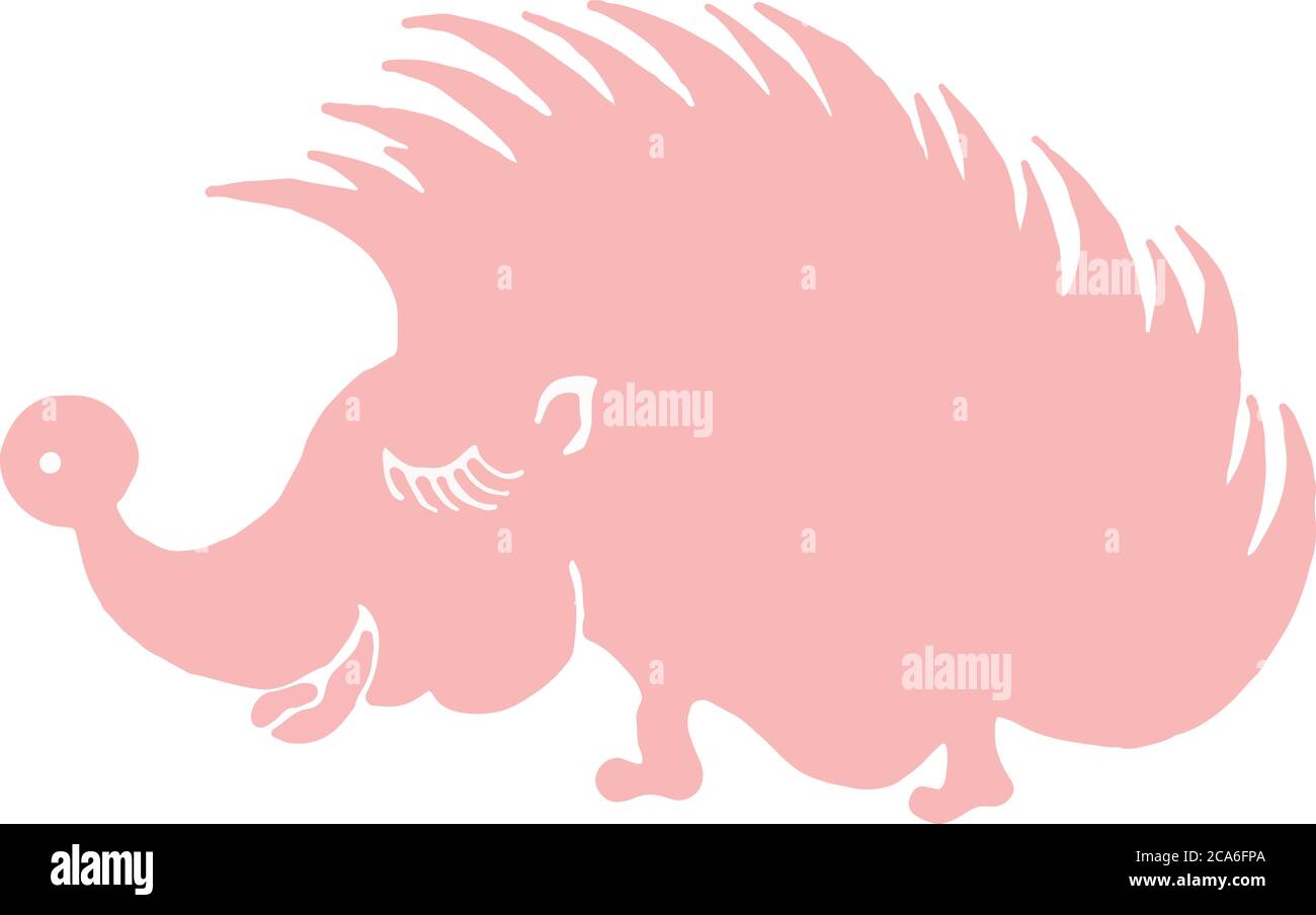 Pink hedgehog on white background for children image decoration. Cute ...