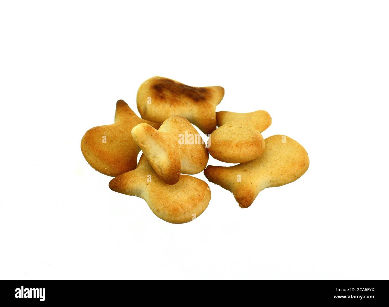 Crackers in shape of fish isolated over white background Stock Photo ...