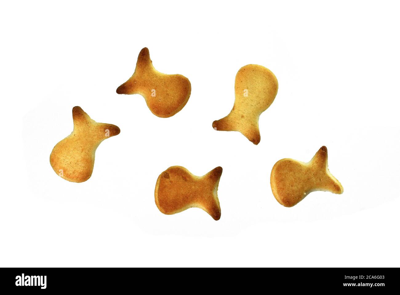 Crackers in shape of fish isolated over white background Stock Photo ...
