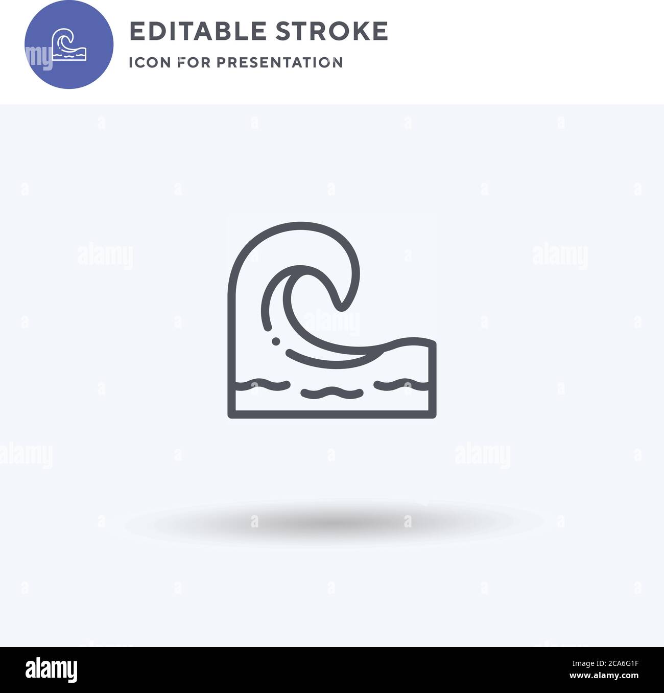 Wave icon vector, filled flat sign, solid pictogram isolated on white ...
