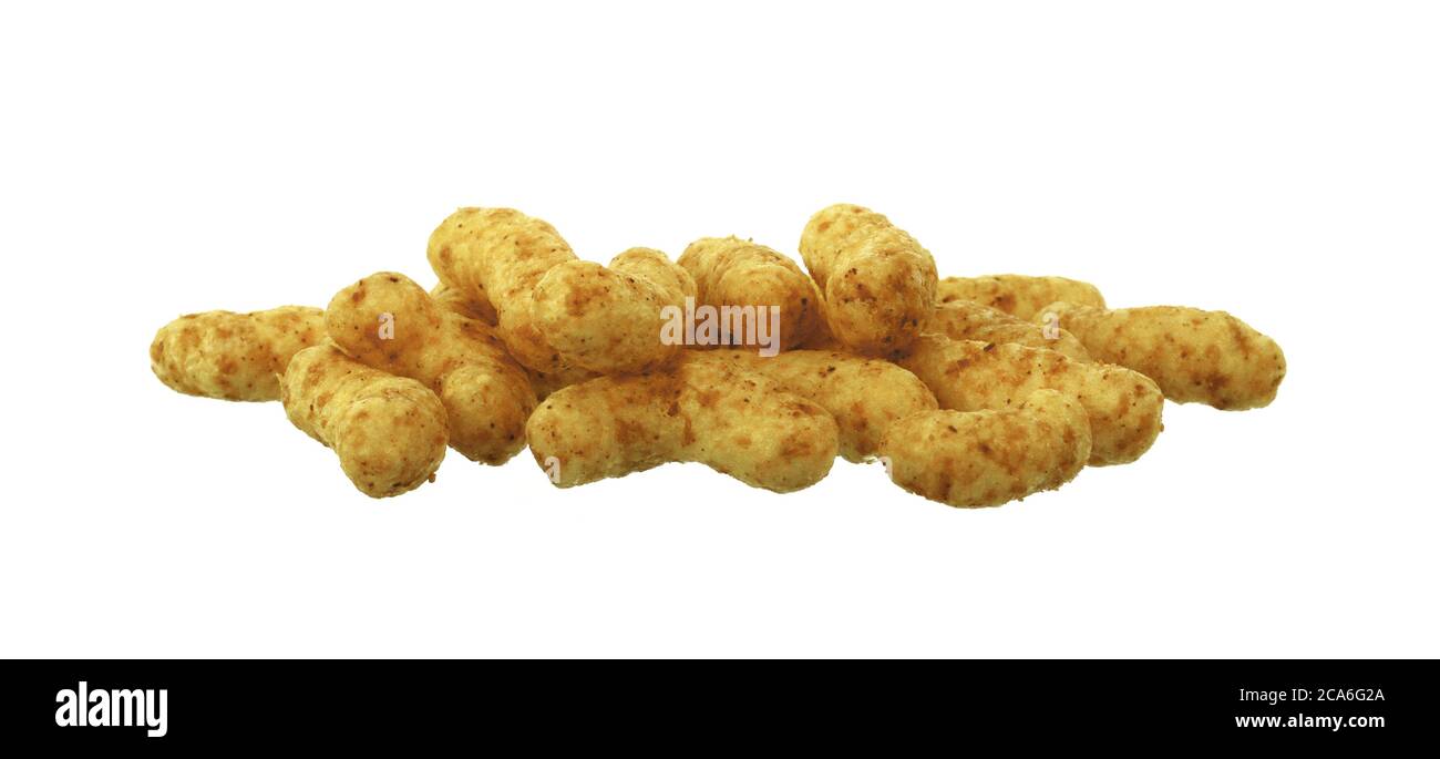 Crispy Peanut Puffs isolated on white background Stock Photo - Alamy