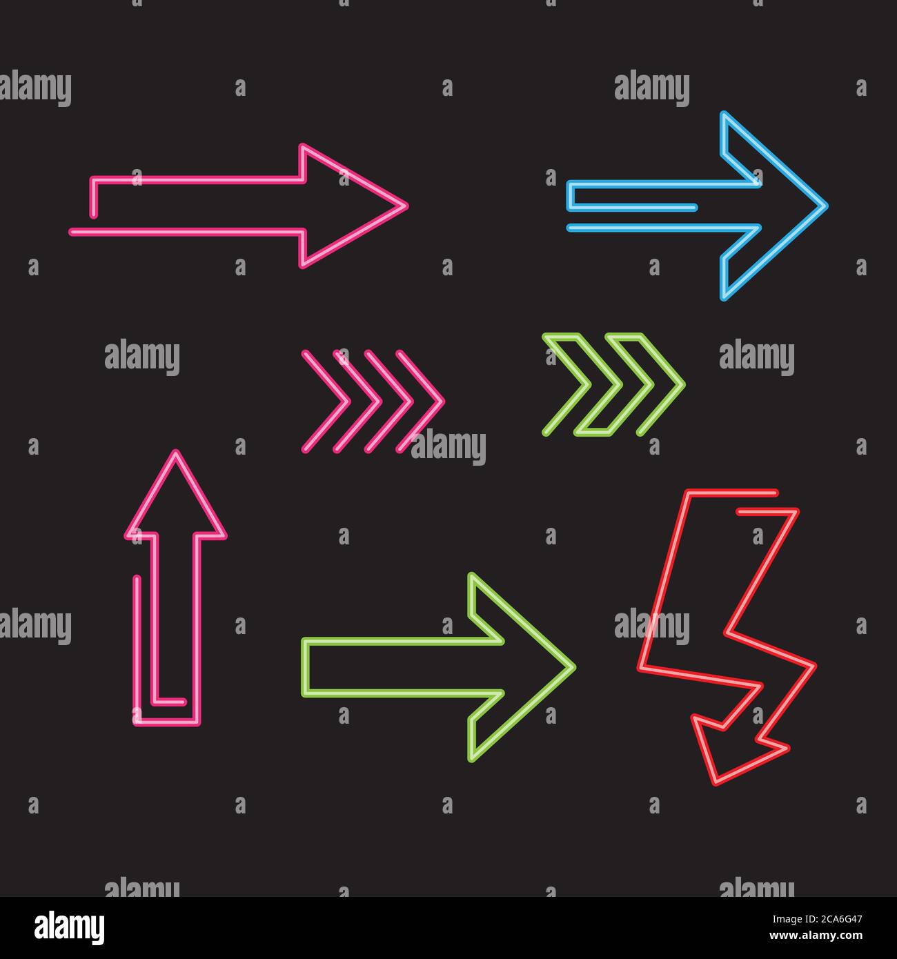 Arrow neon glow vector illustration design template Stock Vector Image ...