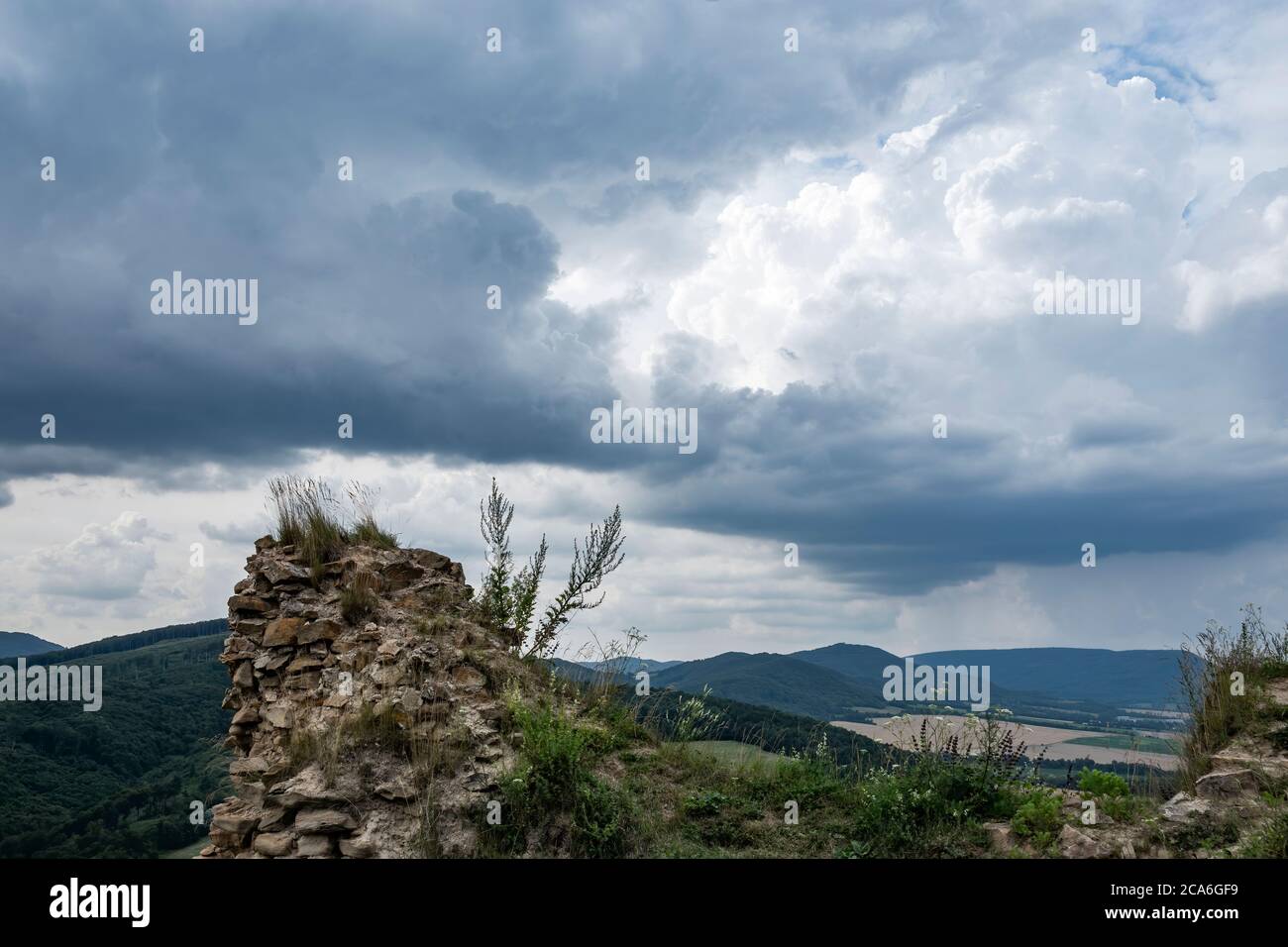 Ruins of the medieval Zborov (Makovica) Castle. Eastern Slovakia ...
