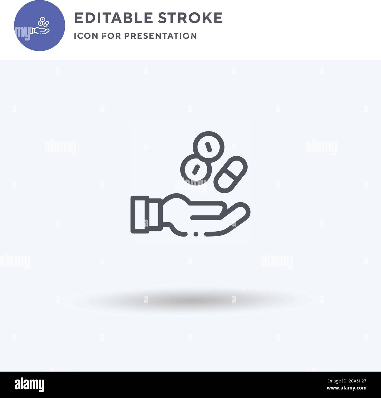 Hand icon vector, filled flat sign, solid pictogram isolated on white ...