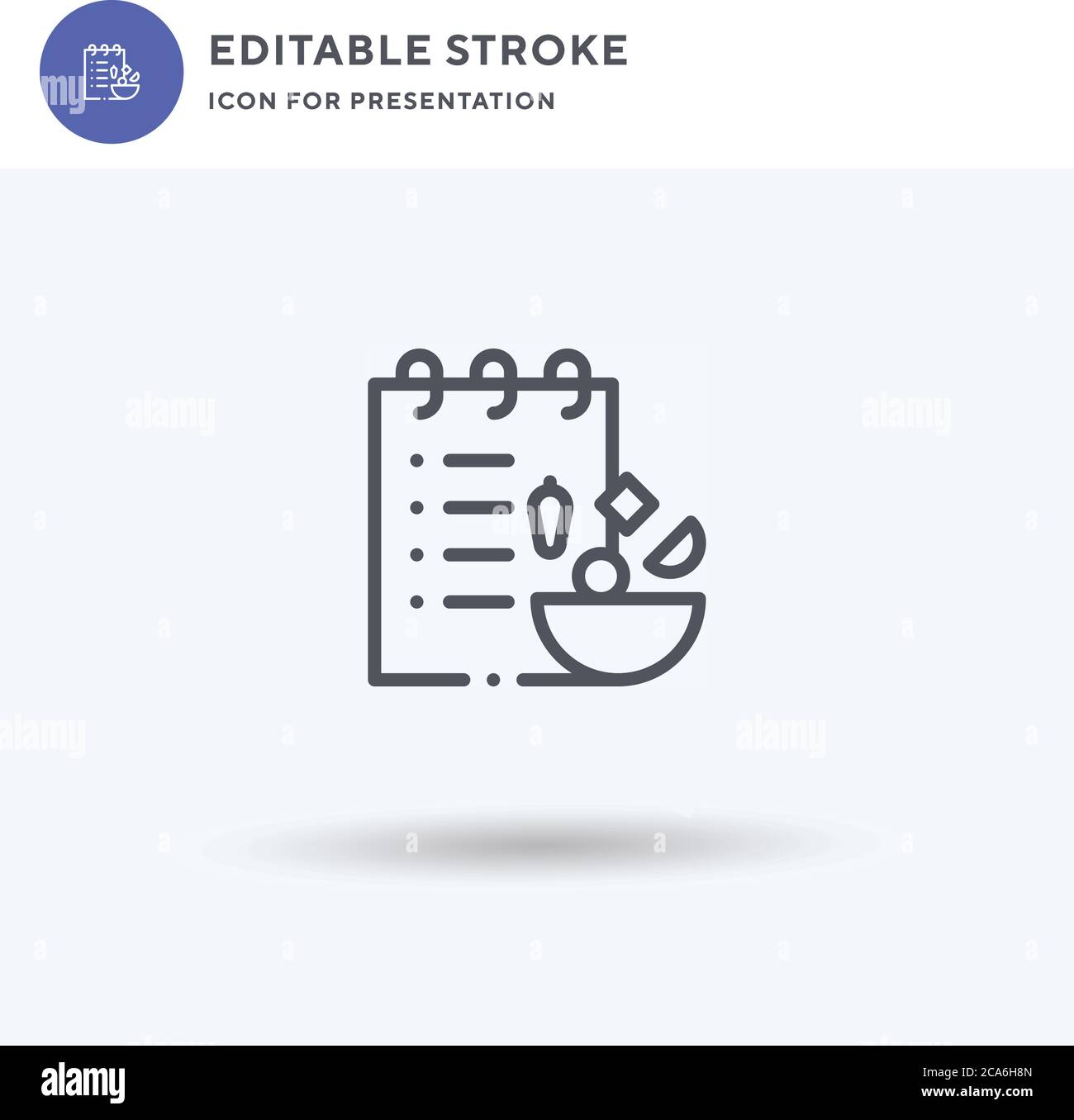 Recipe icon vector, filled flat sign, solid pictogram isolated on white ...