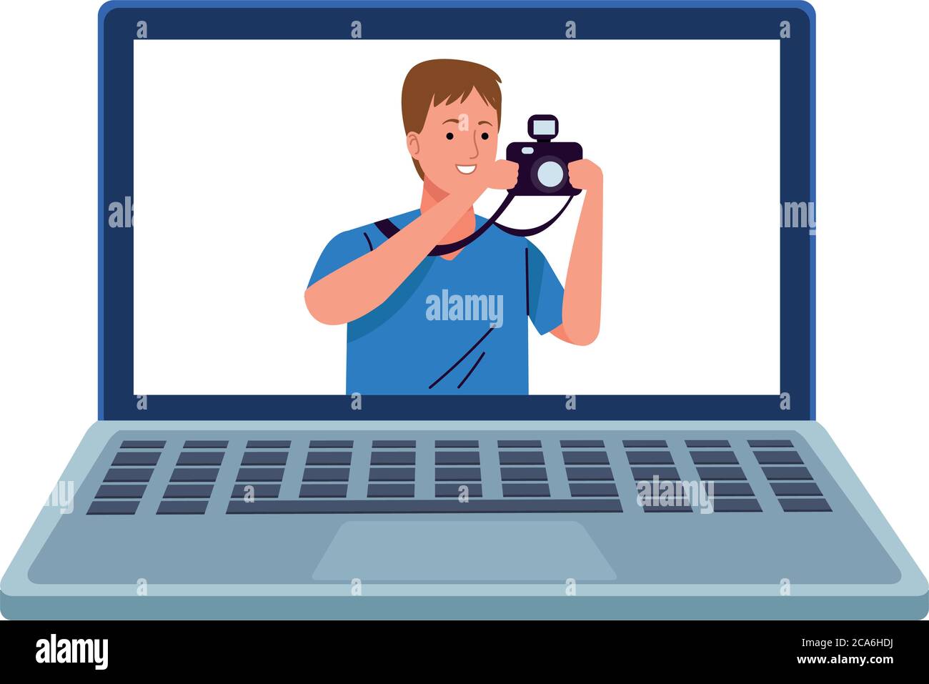 Adult using camera happy Stock Vector Images - Alamy