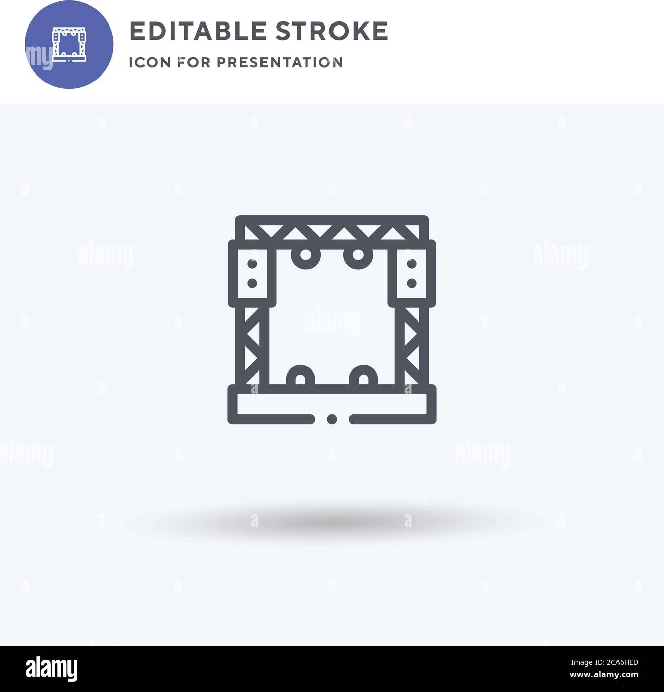 Stage icon vector, filled flat sign, solid pictogram isolated on white ...