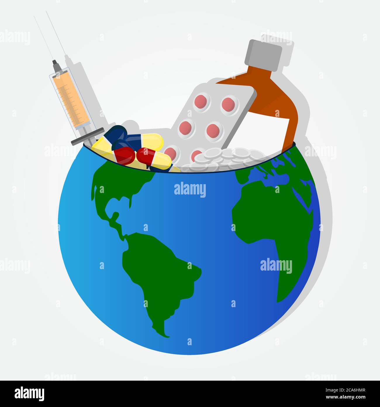 Remedies and drugs on planet earth like a bowl Stock Vector Image & Art ...