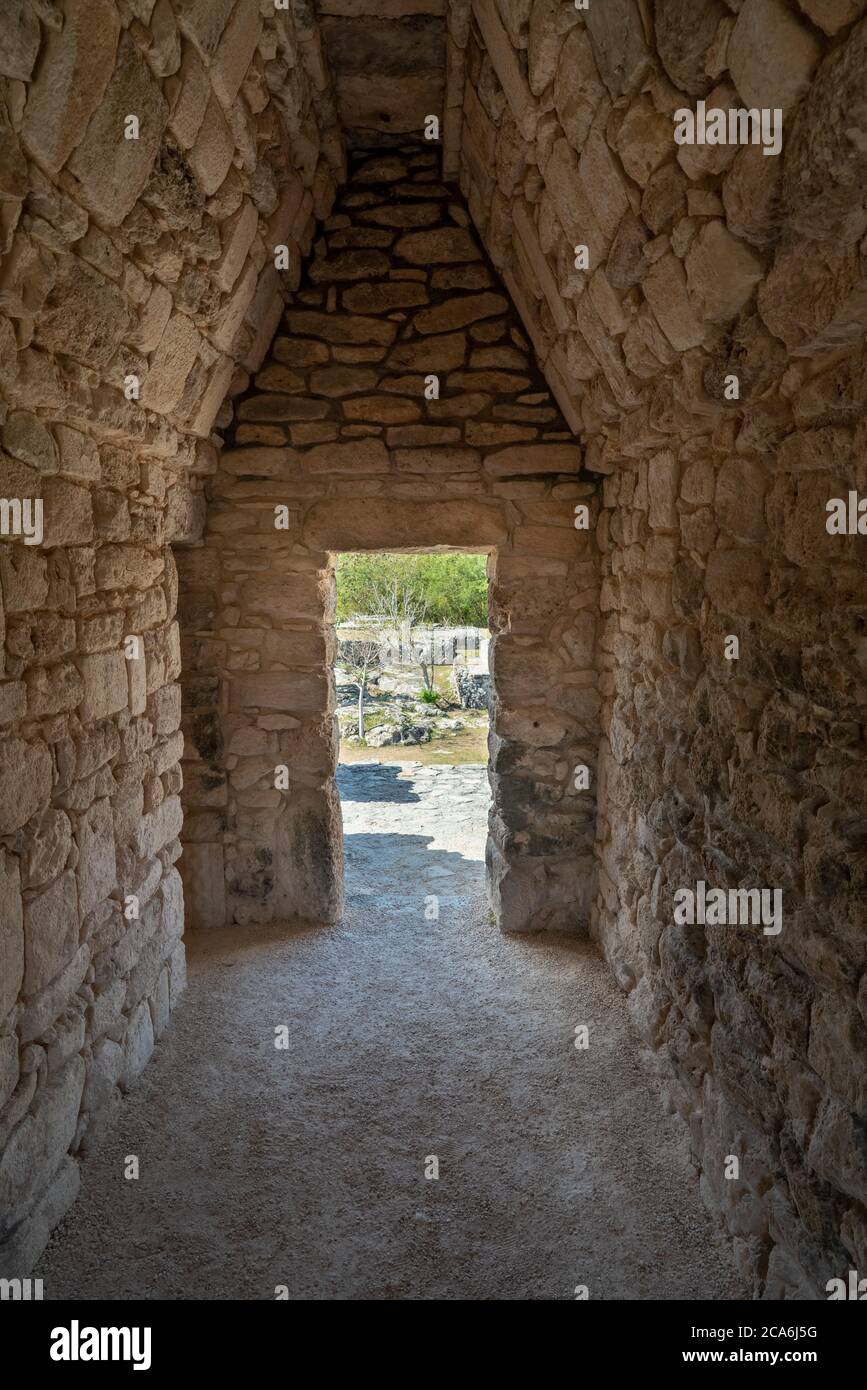 The Temple of the Painted Niches in the ruins of the Post-Classic Mayan ...