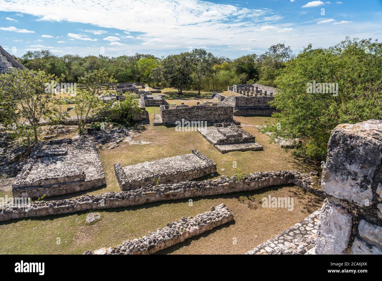 Ruins of the Post-Classic Mayan city of Mayapan, Yucatan, Mexico Stock ...