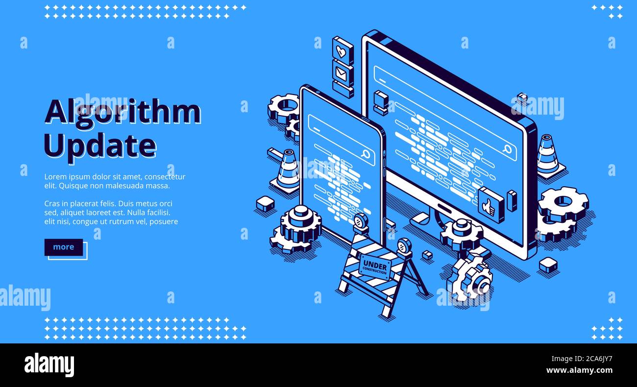 Algorithm Update Isometric Landing Page Programming Digital