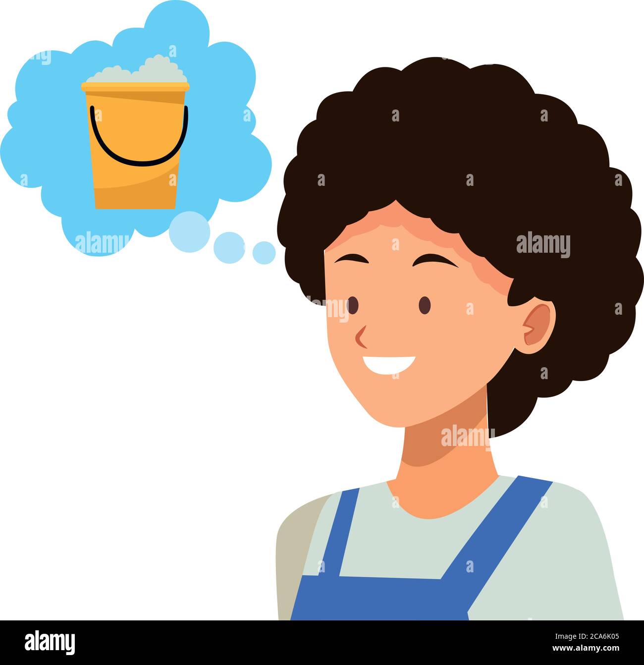housekeeping female worker avatar character vector illustration design ...