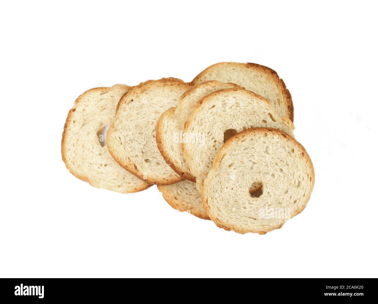 Bake rolls. Mini bread chips isolated on white background. Round bread ...