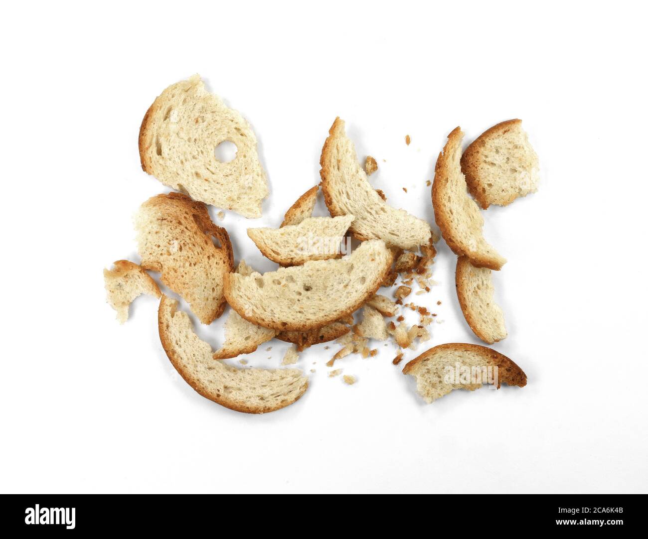 Bake rolls. Mini bread chips isolated on white background. Round bread ...