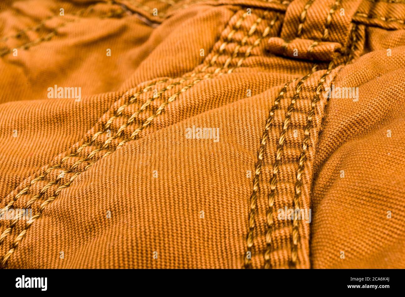 clothing items stonewashed cotton fabric texture with seams, clasps ...