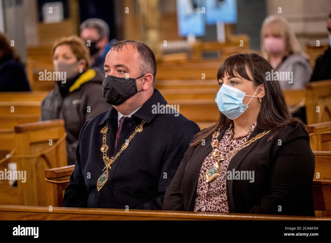 The Mayor of Derry, Councillor Brian Tierney and his wife, Cheryl at St ...