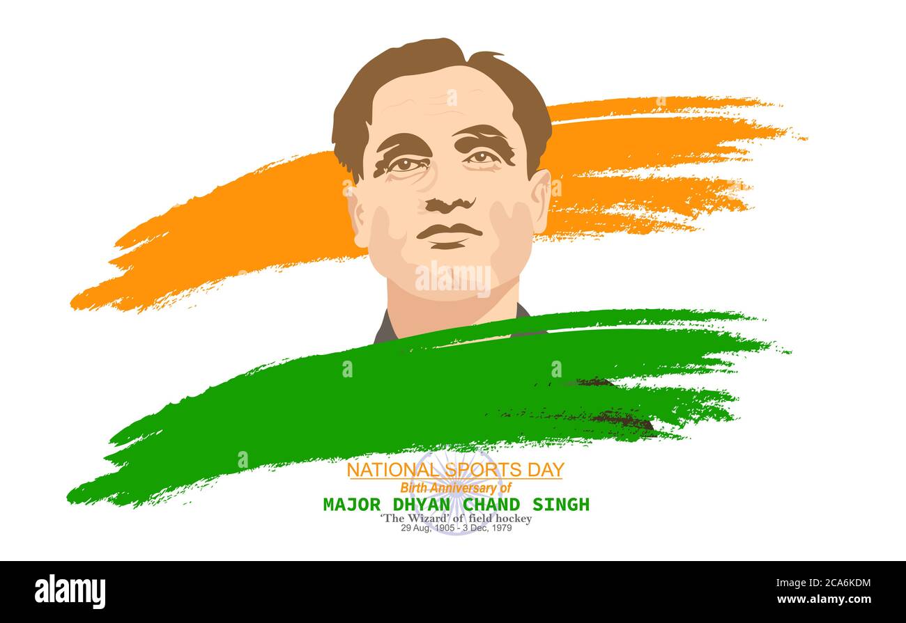 Vector Illustration of National Sports day which is celebrated on the ...