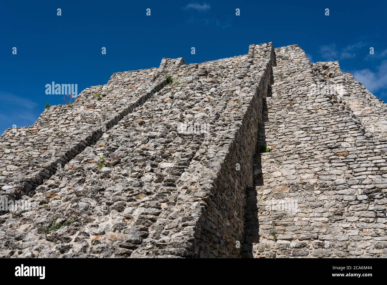 The steep stairway on the Pyramid of Kukulkan or the Castillo in the ...