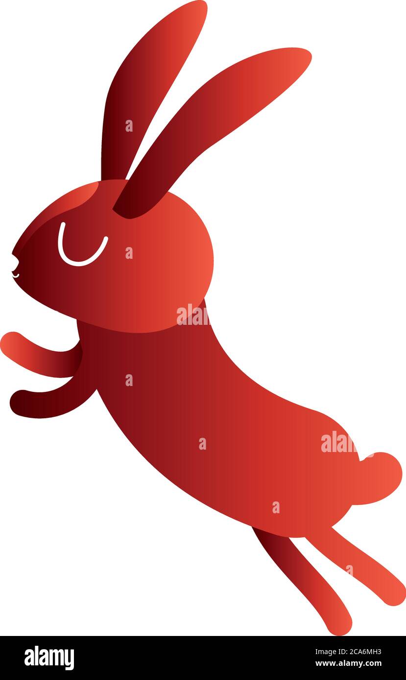 Cute red rabbit cartoon jumping design, Animal zoo life nature and ...