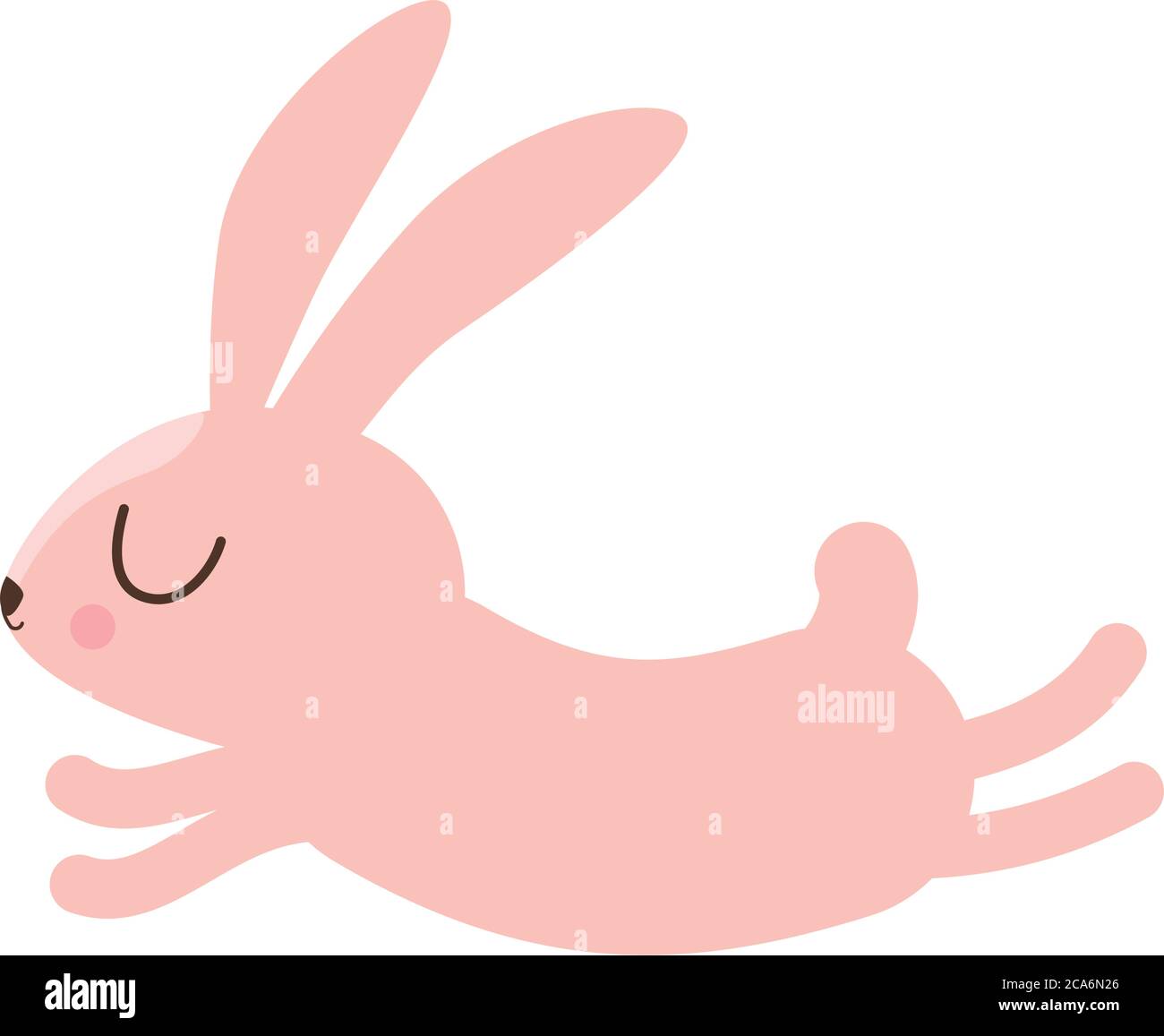 Cute pink rabbit cartoon jumping design, Animal zoo life nature and ...