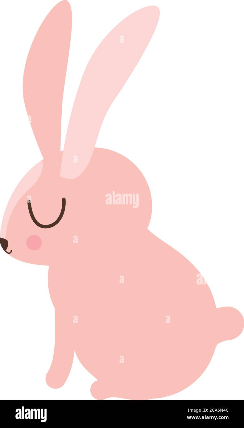 Cute pink rabbit cartoon design, Animal zoo life nature and character ...