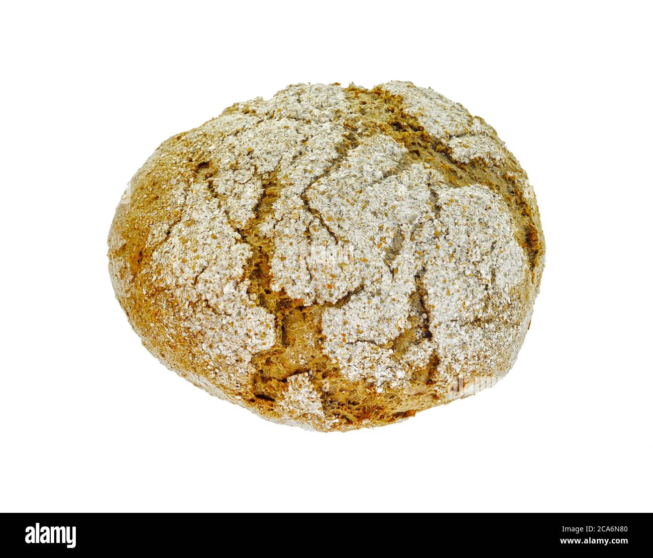 Traditional homemade round bread isolated on a white background Stock ...