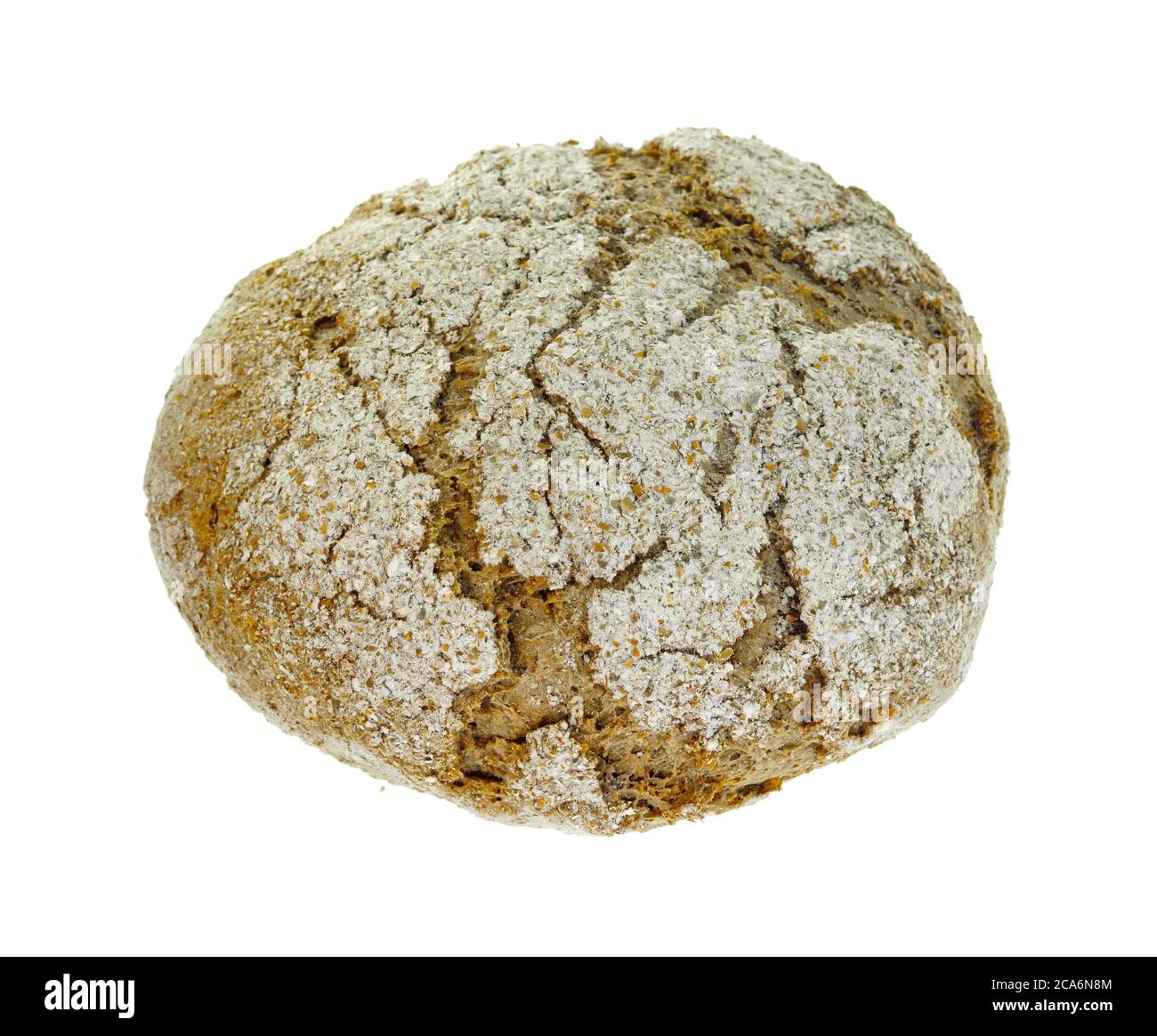 Traditional homemade round bread isolated on a white background Stock ...