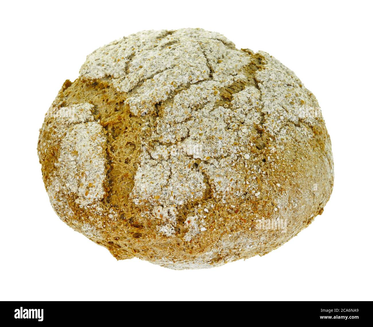 Traditional homemade round bread isolated on a white background Stock ...