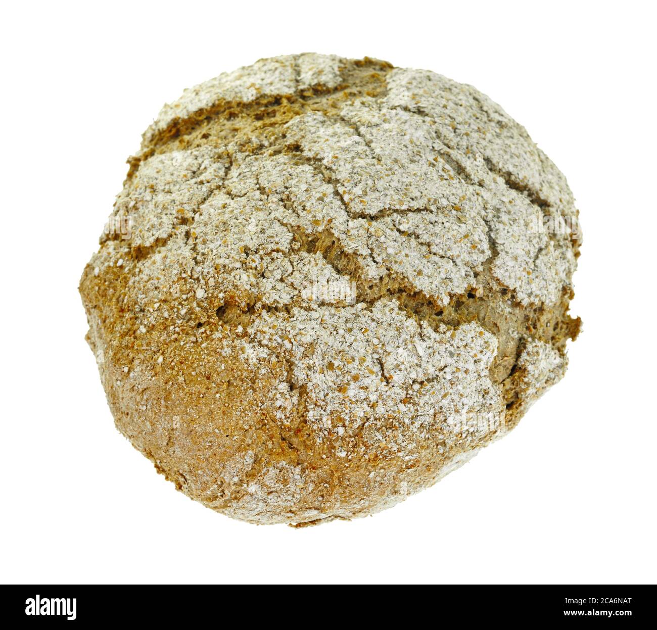 Traditional homemade round bread isolated on a white background Stock ...