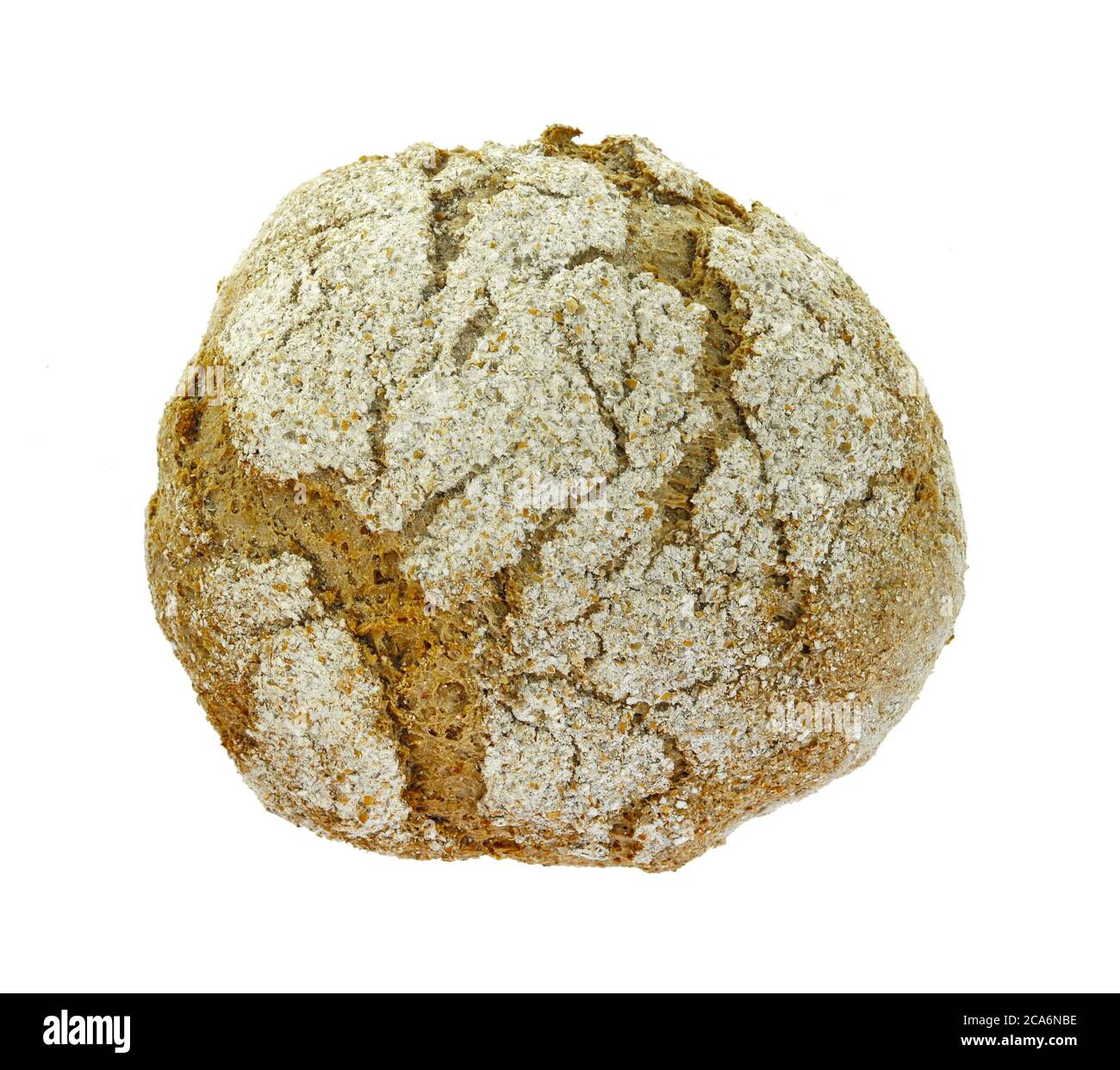 Traditional homemade round bread isolated on a white background Stock ...
