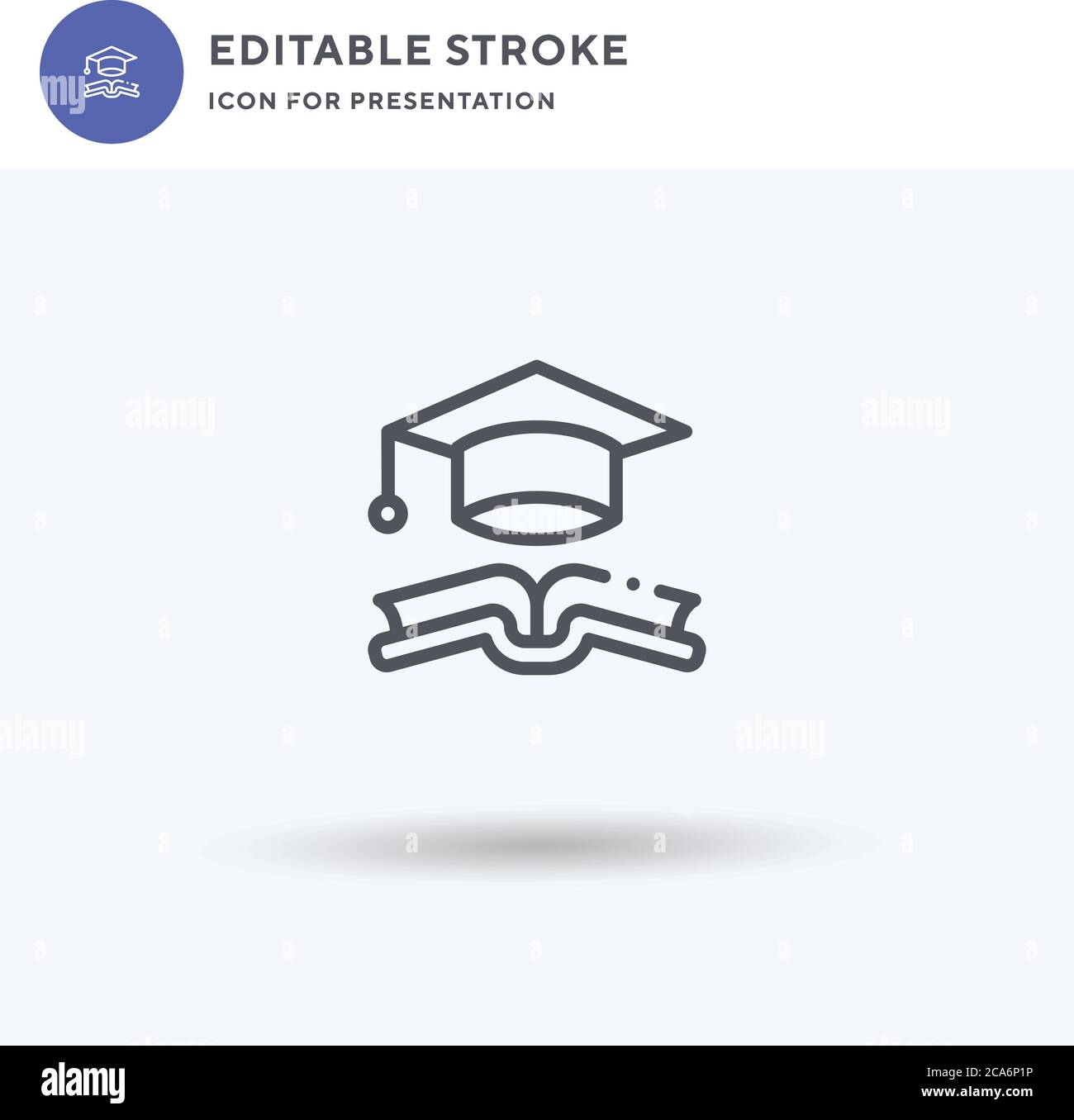 Graduate icon vector, filled flat sign, solid pictogram isolated on ...