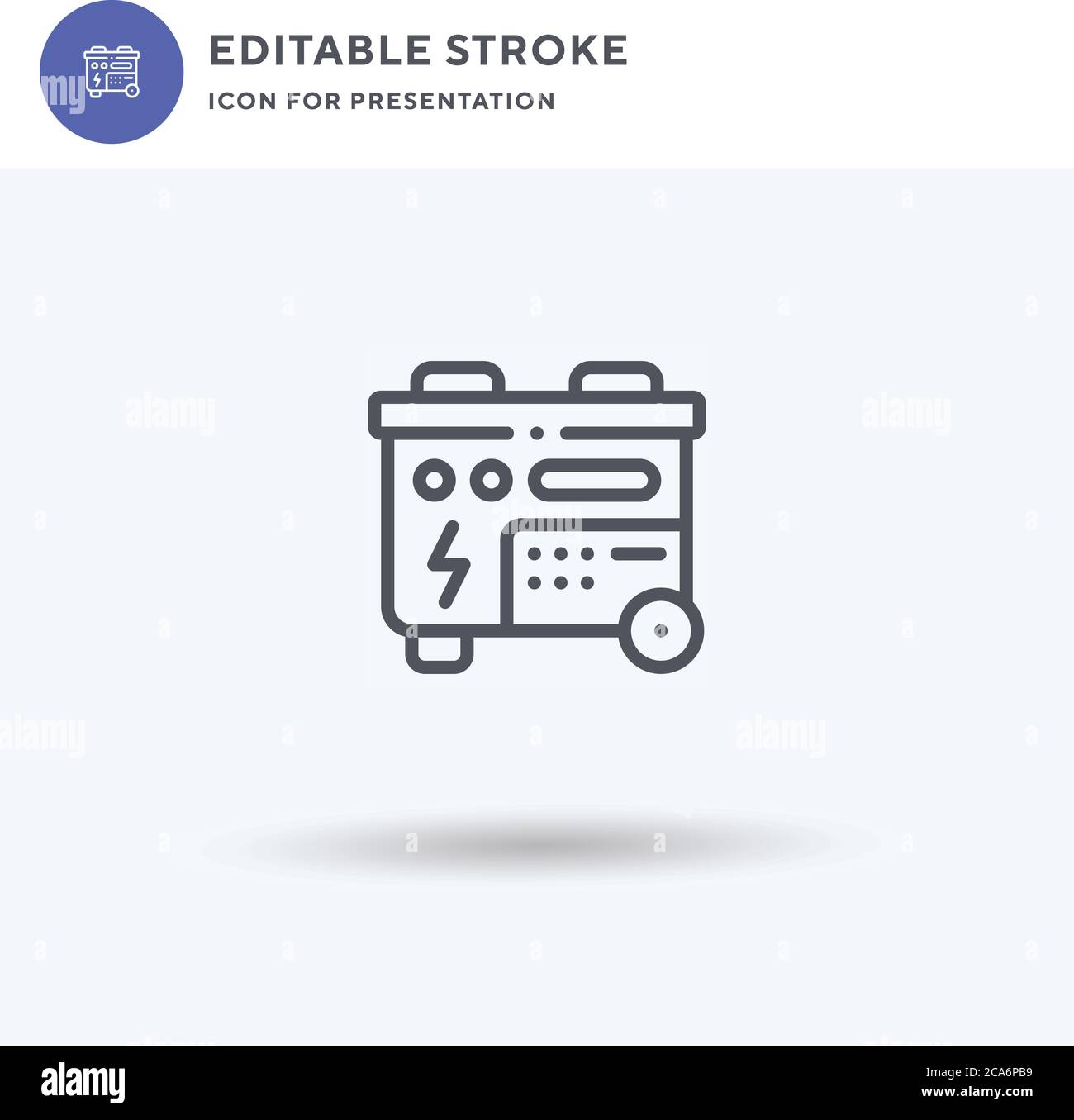 Electric Generator icon vector, filled flat sign, solid pictogram ...