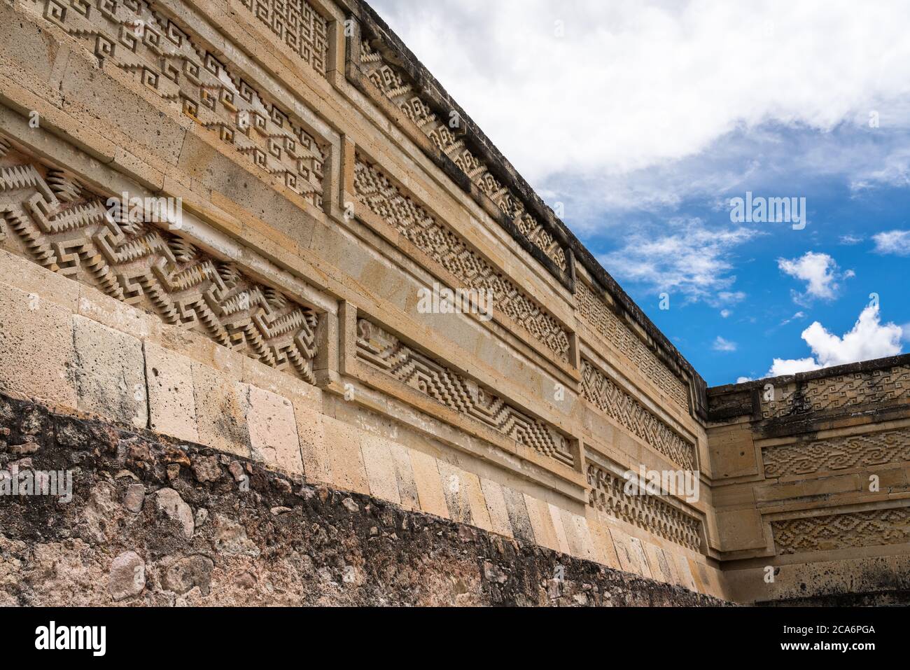 Detail of the stone fretwork panels on the Palace, Building 7, in the ...
