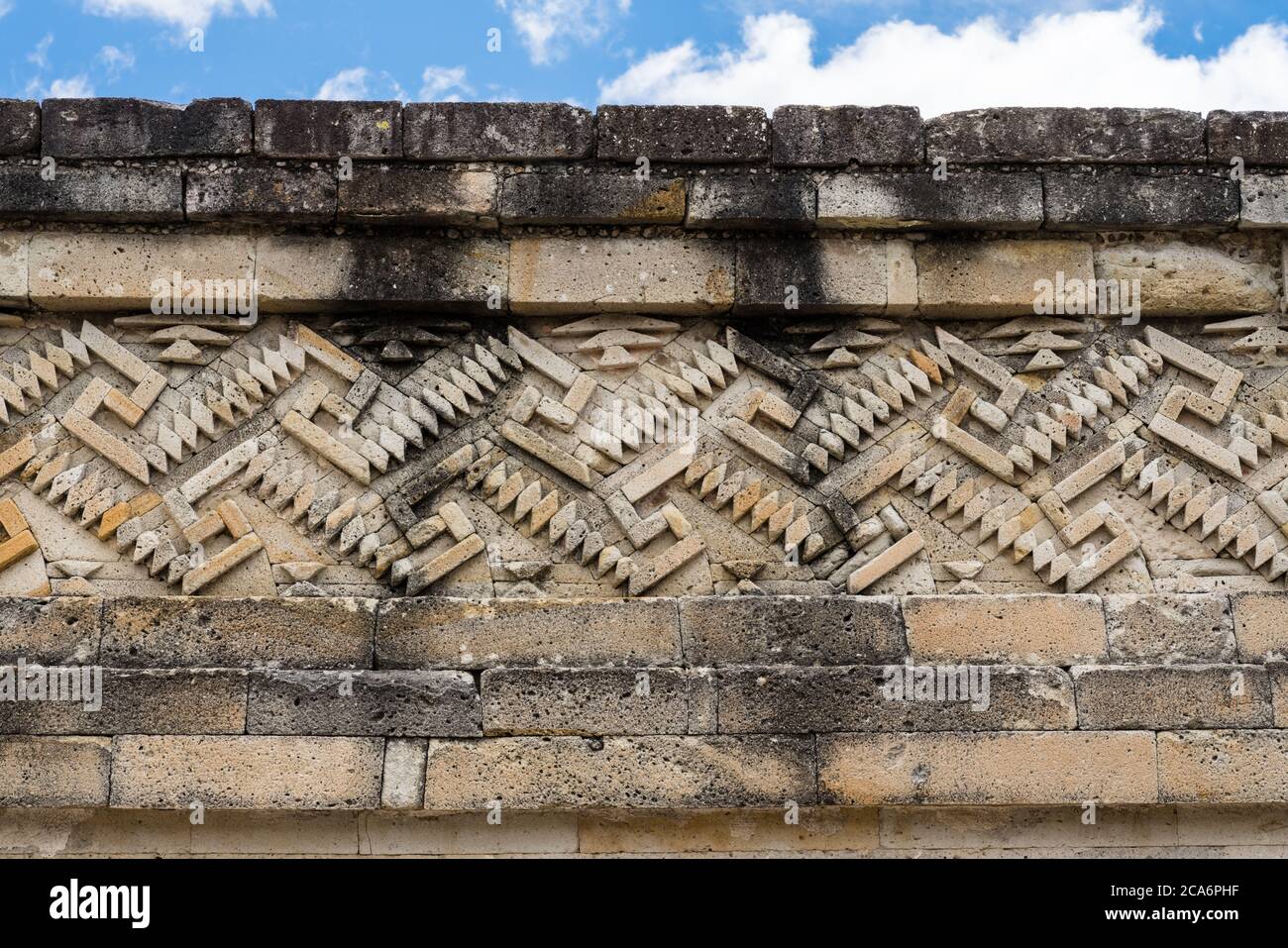 Detail of the stone fretwork panels on the Palace, Building 7, in the ...