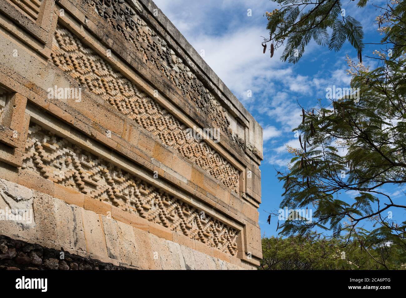 Detail of the stone fretwork panels on the Palace, Building 7, in the ...
