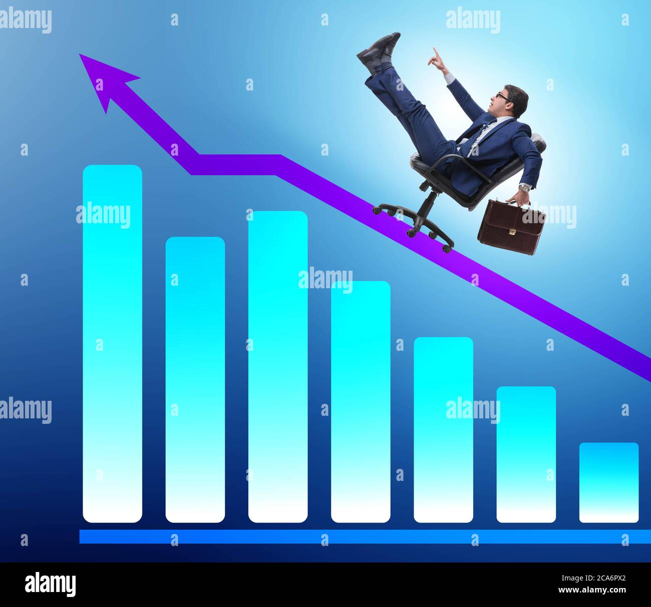 The businessman in economic growth concept Stock Photo - Alamy
