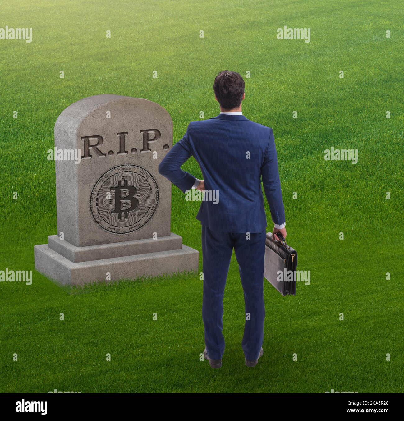The businessman mourning the demise and death of bitcoin Stock Photo ...