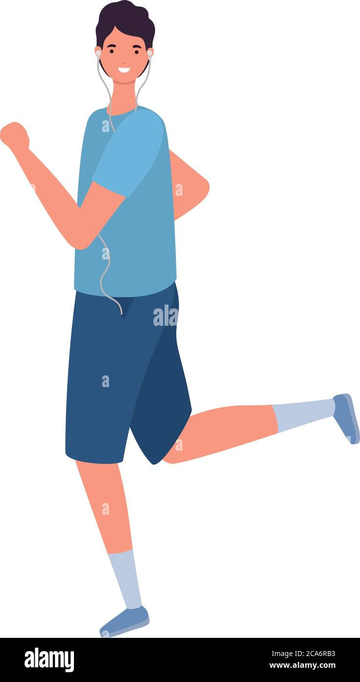 man cartoon running design, Outdoor activity theme Vector illustration ...