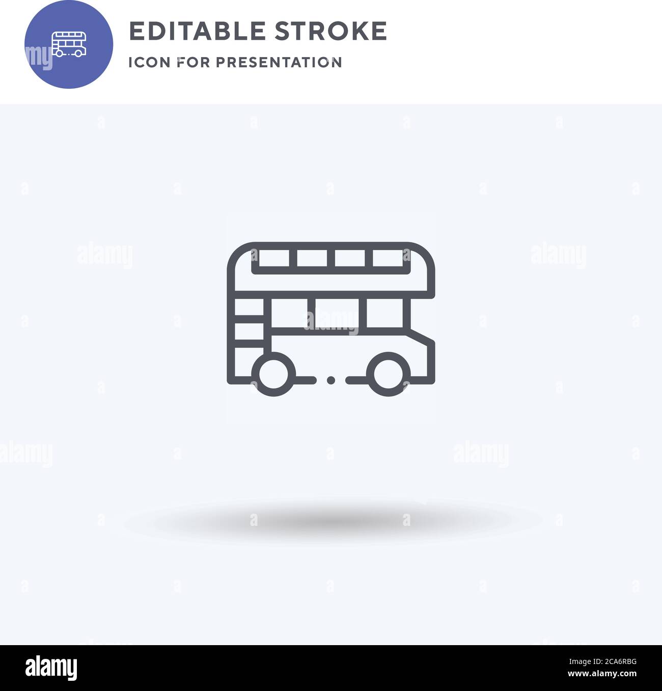Double Decker Bus icon vector, filled flat sign, solid pictogram ...