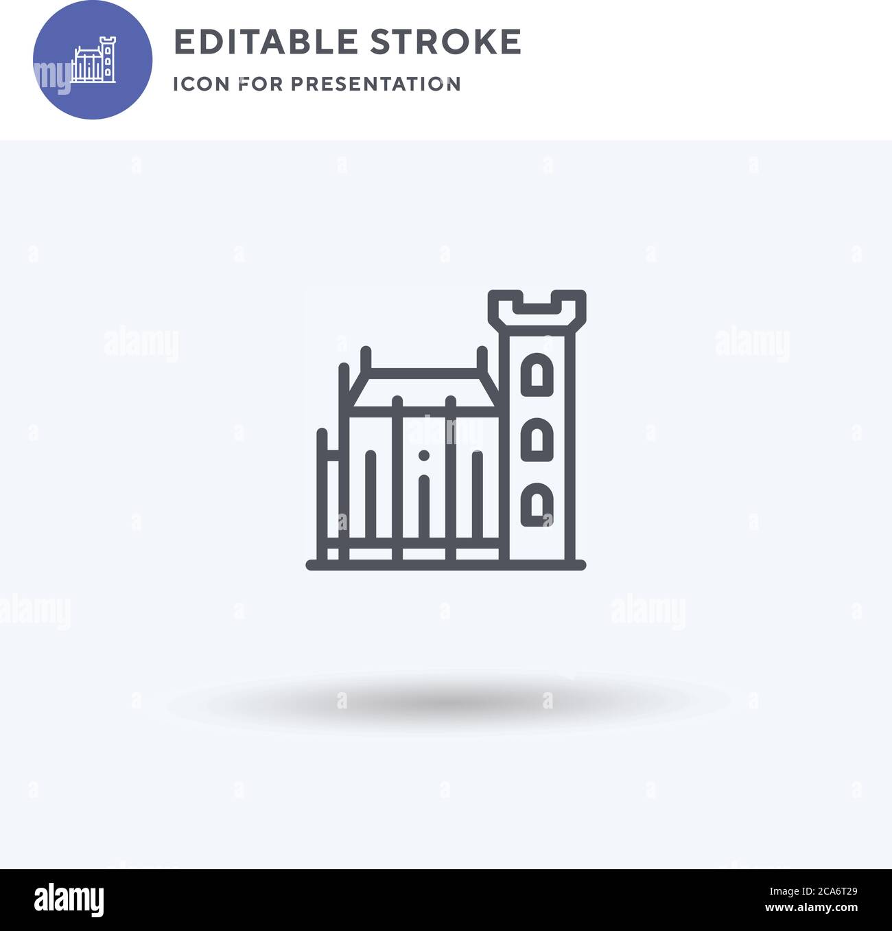 Dublin Castle icon vector, filled flat sign, solid pictogram isolated ...