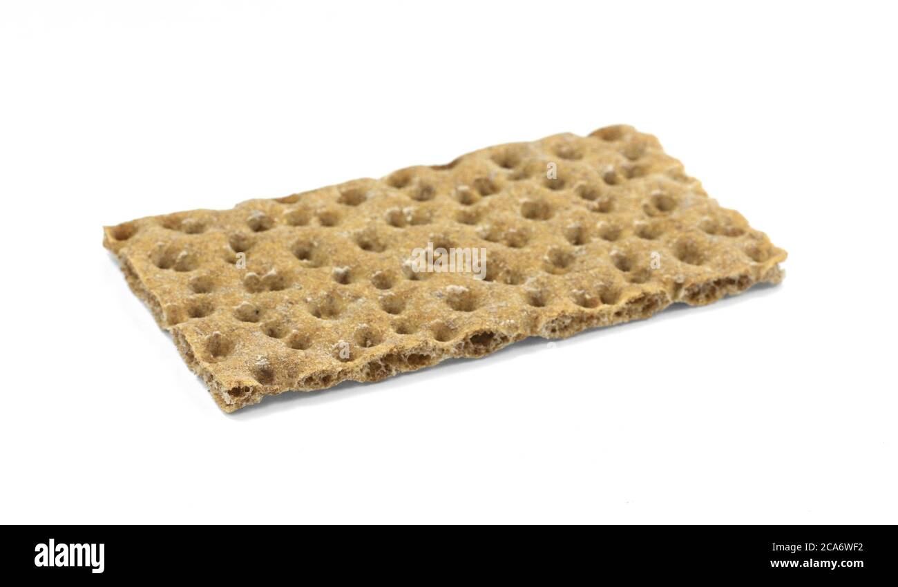 Crispy rye bread on white. Low calories snack bread isolated on white ...