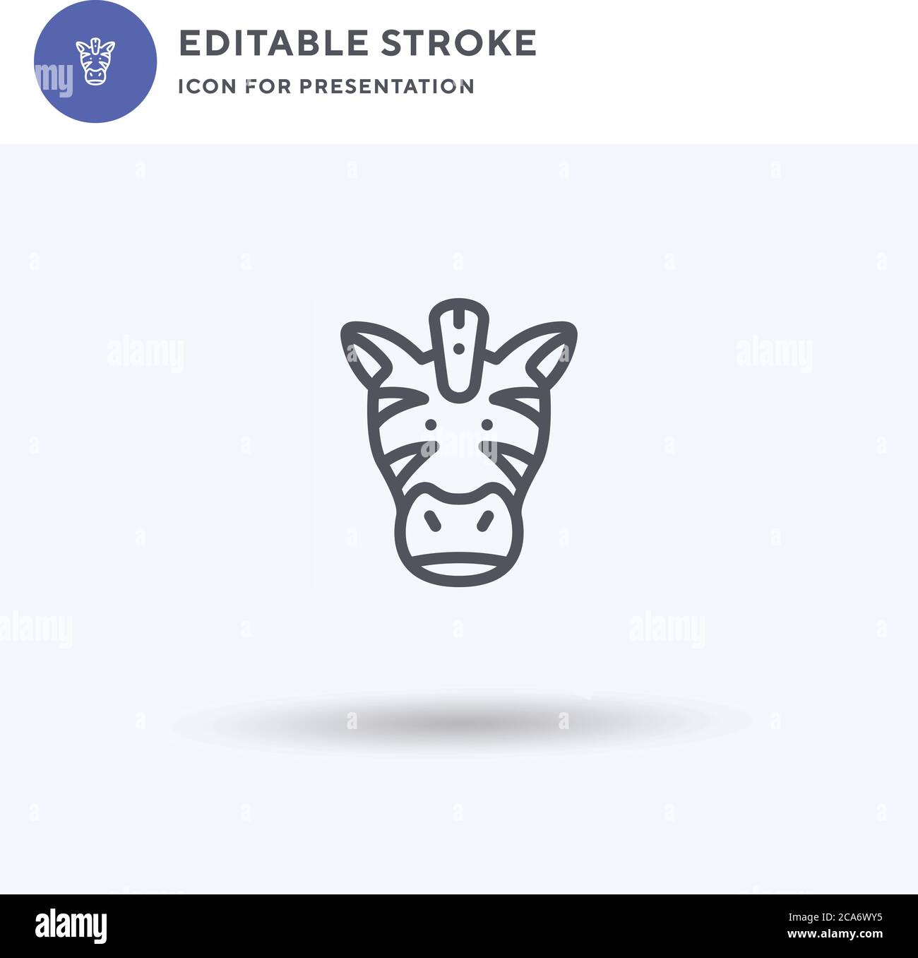 Zebra icon vector, filled flat sign, solid pictogram isolated on white ...