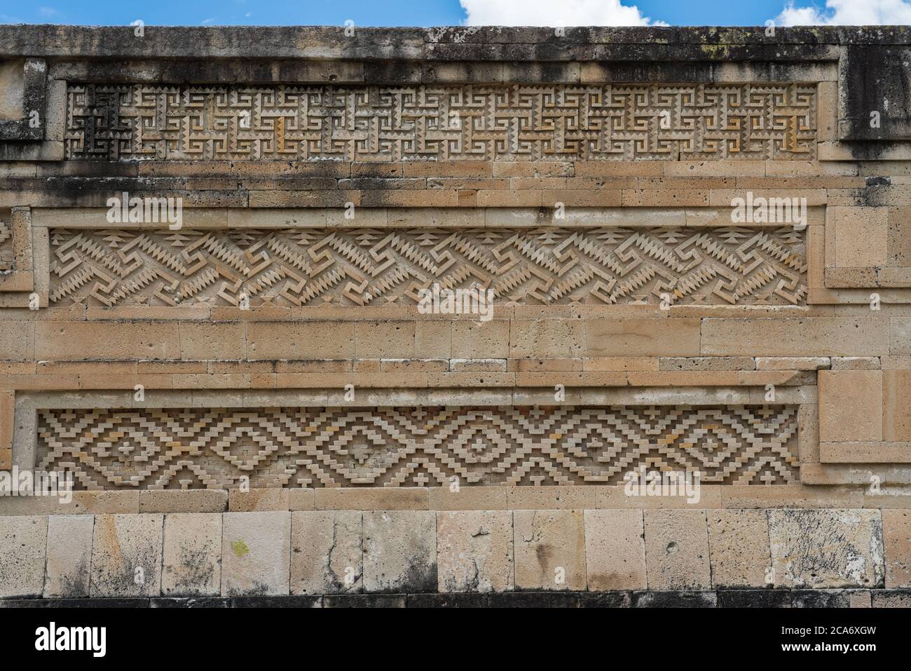 Detail of the stone fretwork panels on the Palace, Building 7, in the ...