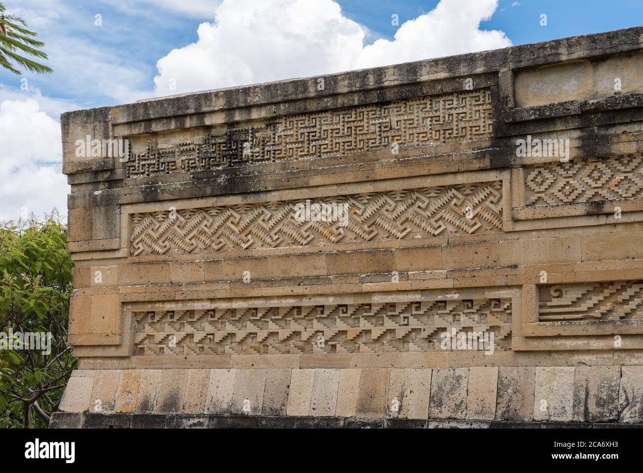 Detail of the stone fretwork panels on the Palace, Building 7, in the ...